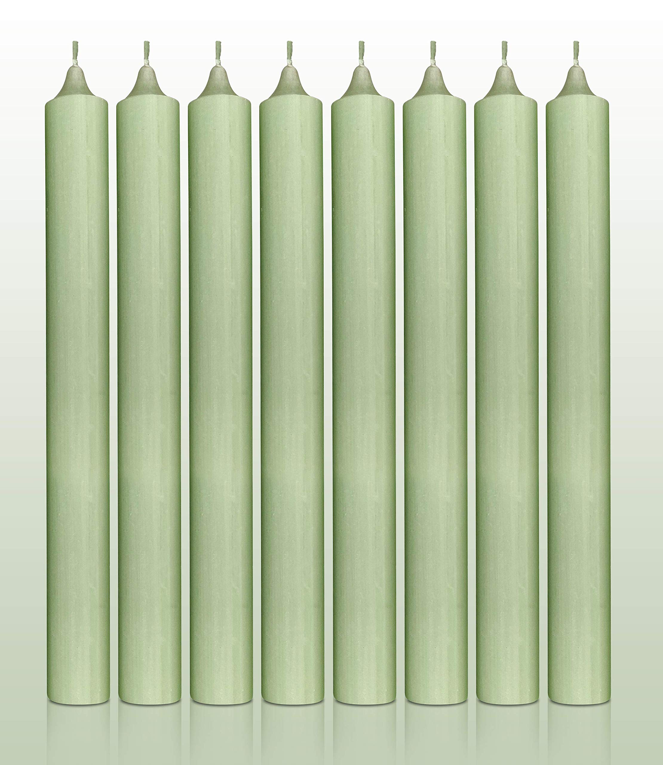 Hyoola 10 Inch Dinner Candles - 12 Pack - Light Green Tall Candles - Unscented Rustic Candles - Long Burning Candle Sticks