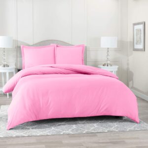 Light Pink Queen Duvet Cover Set Queen Size With Zipper Closure, 100% Cotton 800 Thread Count Comforter Cover Set (1 Zipper Closure Duvet Cover & 2 Pillowcases) 88X88 inches - Duvet Set