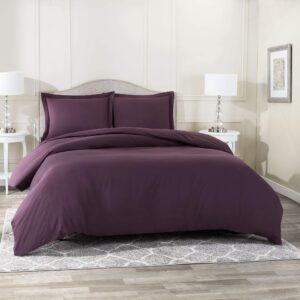 abp collection duvet set - twin xl, purple 100% cotton 800 thread count duvet cover sets (1 zipper closure duvet cover, 1 fitted sheet with 15" deep pocket, 2 pillow shams) 4 pieces duvet cover set