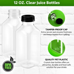 16 oz Plastic Bottles With Lids | Clear Water Bottles | BPA Free Reusable Bottles With Lids | Empty Bottles For Juice | Plastic Clear Empty Plastic Bottles With Caps for Smoothie Pack of 20