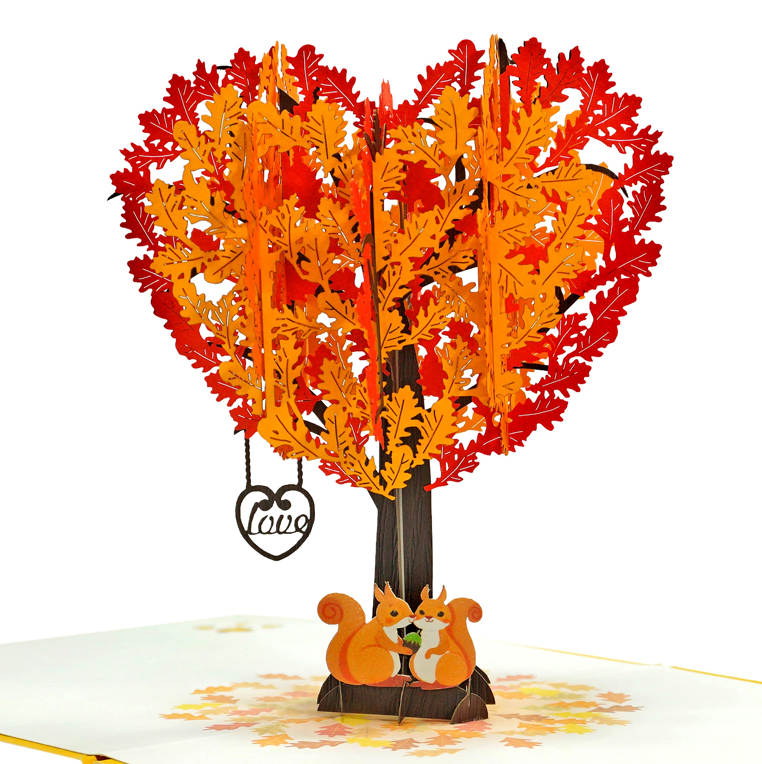 CUTPOPUP Anniversary Card Pop Up, Valentines Day Card, 3D Greeting Loved Card (Squirrel Couple Heart Tree)