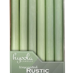 Hyoola 10 Inch Dinner Candles - 12 Pack - Light Green Tall Candles - Unscented Rustic Candles - Long Burning Candle Sticks