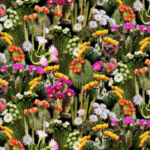 timeless treasures packed cacti flowers cactus premium quality 100% cotton fabric by the yard.