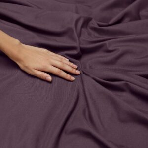 ABP Collection Duvet Set - Twin XL, Purple 100% Cotton 800 Thread Count Duvet Cover Sets (1 Zipper Closure Duvet Cover, 1 Fitted Sheet with 15" Deep Pocket, 2 Pillow Shams) 4 Pieces Duvet Cover Set