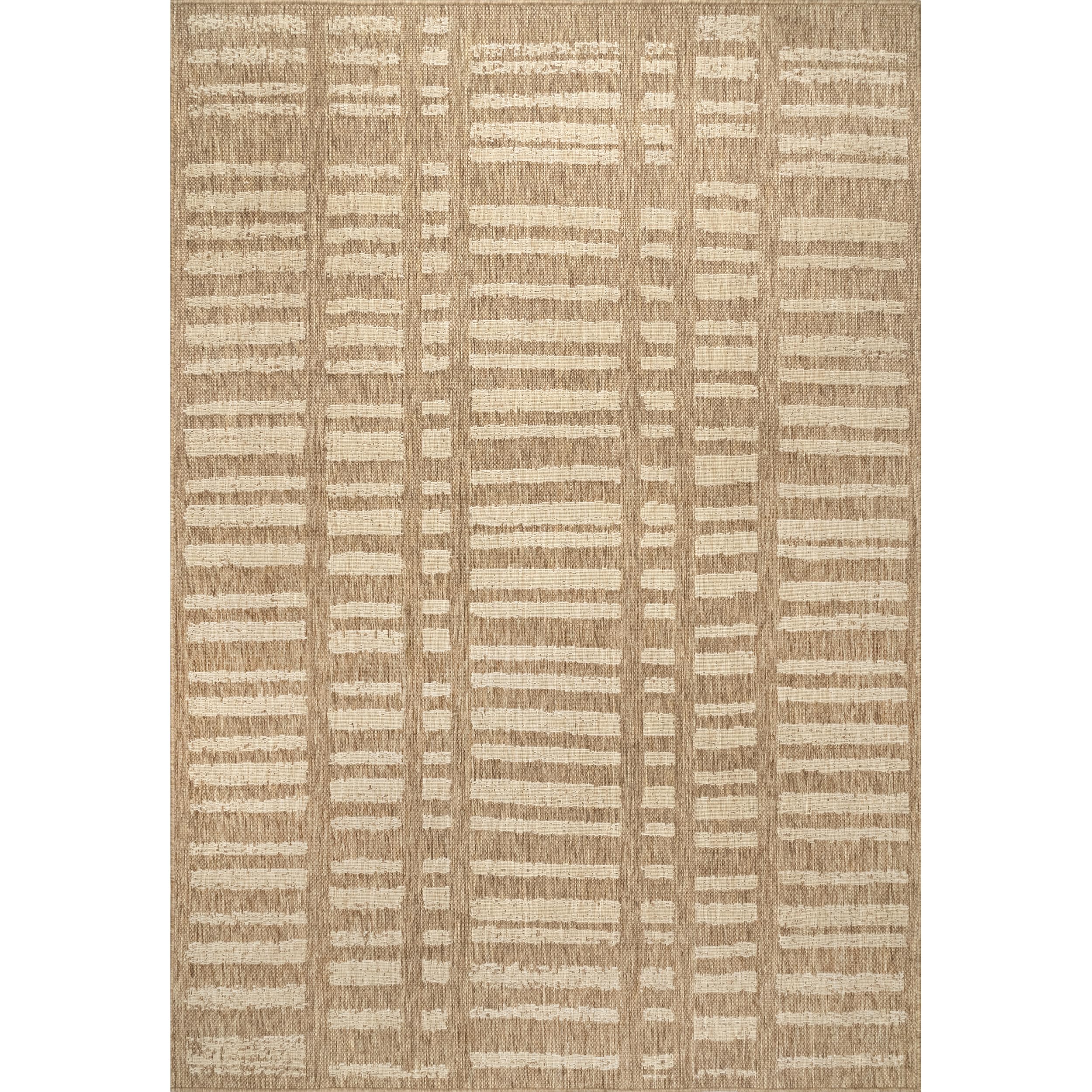 nuLOOM 5' x 8' Outdoor Performance Area Rug, Stain Resistant, Weather Resistant, High Traffic, Patio, Balcony, Outside, Marin Brown