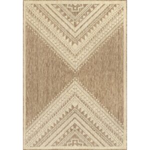 nuLOOM 4' x 6' Outdoor Performance Area Rug, Stain Resistant, Weather Resistant, High Traffic, Patio, Balcony, Outside, Landry Brown