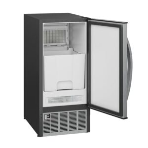 EdgeStar IB450BL 50 Lb. 15 Inch Wide Undercounter Clear Ice Maker - Black Stainless Steel