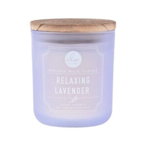 dw home relaxing lavender medium wooden wick candle 11.5 oz