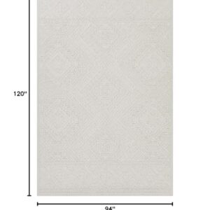 Livabliss Ivor Outdoor Textured Area Rug, 7'10" x 10', Cream