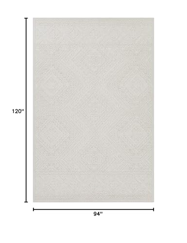 Livabliss Ivor Outdoor Textured Area Rug, 7'10" x 10', Cream