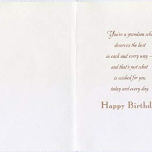 Designer Greetings for a Special Grandson: Light Brown Panels Birthday Card