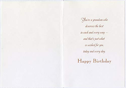 Designer Greetings for a Special Grandson: Light Brown Panels Birthday Card