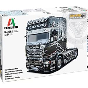 Italeri 3952S - 1:24 Scania R730 Streamline Show Truck, Model Making, Kit, Stand Model Making, Crafts, Hobby, Gluing, Plastic Kit, Detailed, Unisex Adults, Black