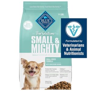 blue buffalo true solutions small & mighty natural dry food for adult small breed dogs, chicken, 11-lb bag