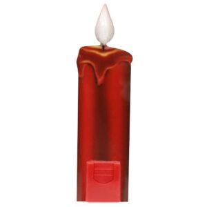 gerson 2620040 led red candle window cling w/warm white led light 7.5" h