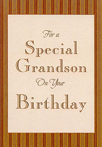 Designer Greetings for a Special Grandson: Light Brown Panels Birthday Card