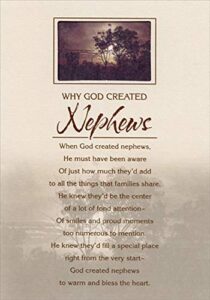 designer greetings why god created nephews religious die cut window birthday card