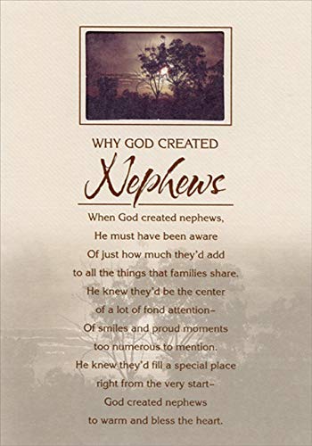 Designer Greetings Why God Created Nephews Religious Die Cut Window Birthday Card