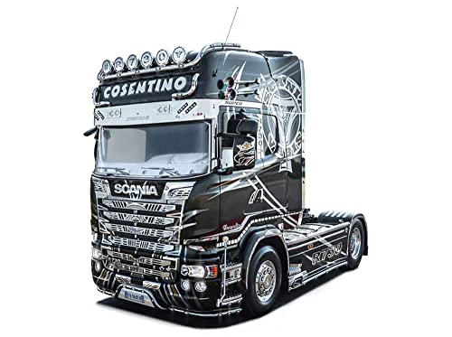 Italeri 3952S - 1:24 Scania R730 Streamline Show Truck, Model Making, Kit, Stand Model Making, Crafts, Hobby, Gluing, Plastic Kit, Detailed, Unisex Adults, Black