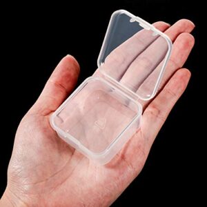 6 Pieces Mini Plastic Clear Beads Storage Containers Box for Collecting Small Items, Beads, Jewelry, Business Cards, Game Pieces, Crafts (2.13 x 2.13 x 0.79 Inch)