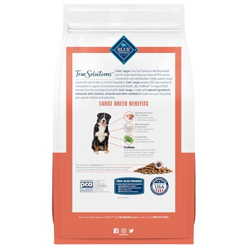 Blue Buffalo True Solutions Livin' Large Natural Dry Food for Adult Large Breed Dogs, Chicken, 11-lb Bag