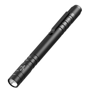 elfgo led pen light, zoomable penlight flashlight, 270 lumens pocket size clip flashlight small mini handheld slim flashlight for nurse, medical, inspection, repair, engineer, doctor