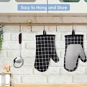 Micacorn Oven Gloves Heat Resistant, Silicone with Cotton Double Oven Mitts with Cotton Lining and Non-Slip Surface for Cooking Baking Grilling Barbecue Microwave Gauntlet