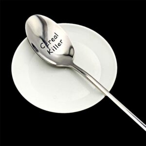 Cereal Killer - Dad Gifts for Men - Funny Fathers Day Dad Gifts from Daughter Son - Laser Engraved Cereal Killer Spoon - Stainless Steel Spoons - Cute Cereal Lovers Gifts for Dad Who Wants Nothing