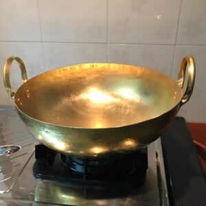 Thai Premium Wok Brass Pan Home Cooking Foods and Dessert for Thai Chinese Japanese Korean Restaurant Durable Great Heat Control (12")