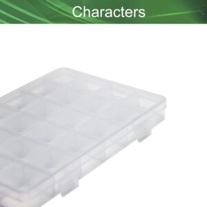 Yinpecly Component Storage Box 24 Grids Double Buckles Clear Organizer PS Fixed Dividers Electronic Component Containers Tool Boxes for Jewelry Beads Earring Tool Fishing Hook Small Accessories 1Pcs