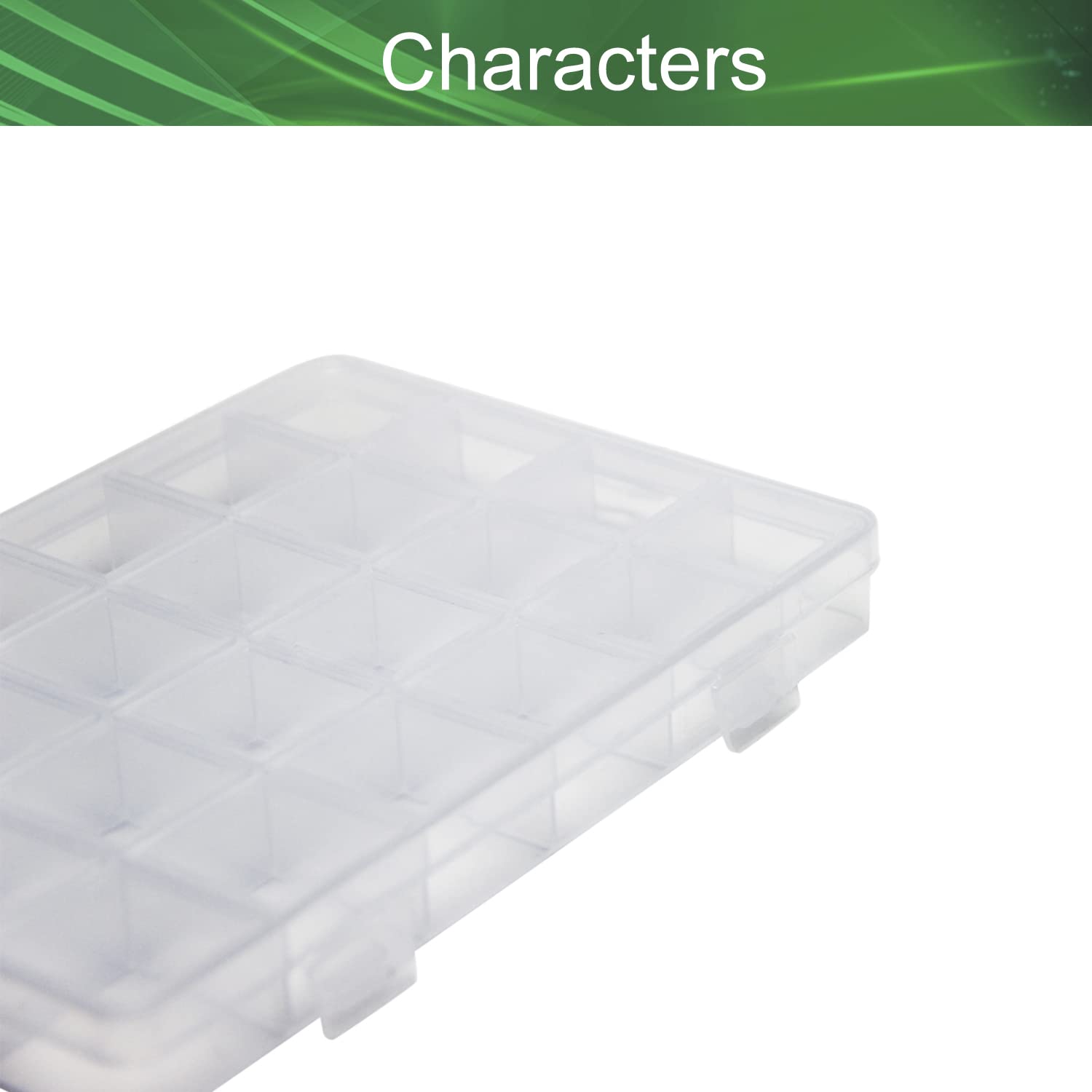 Yinpecly Component Storage Box 24 Grids Double Buckles Clear Organizer PS Fixed Dividers Electronic Component Containers Tool Boxes for Jewelry Beads Earring Tool Fishing Hook Small Accessories 1Pcs