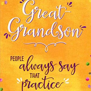 Designer Greetings People Always Say: Confetti on Orange Great-Grandson Birthday Card