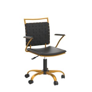 LUX MODERNS Black Desk Chair and Gold Office Chair for Home Office, Small Office Chair,Computer Chair, Task Chair, Ergonomic Office Chair with arm…