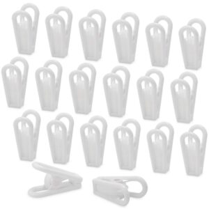 20pcs laundry clips,washing line pegs,windproof,hanger clips for baby's flat thin clothes hangers,chip clips,multi purpose clips for kitchen food package,photos,crafts,display artwork clothespin,white