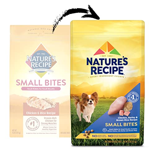 Nature′s Recipe Small Bites Chicken, Barley & Brown Rice Recipe Dry Dog Food, 4 lb. Bag