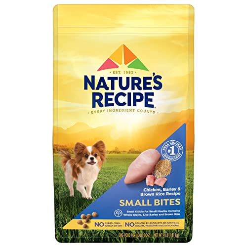 Nature′s Recipe Small Bites Chicken, Barley & Brown Rice Recipe Dry Dog Food, 4 lb. Bag