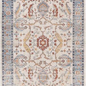 Hauteloom Shafter Living Room, Bedroom Patio Outdoor Area Rug - Beige, Blue, Red - 7'10" x 10'