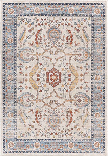 Hauteloom Shafter Living Room, Bedroom Patio Outdoor Area Rug - Beige, Blue, Red - 7'10" x 10'