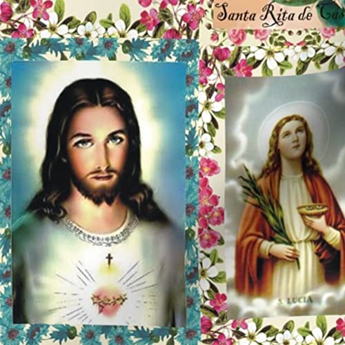 Spoonflower Fabric - Catholic Saints Religious Catholic Saints Collage Jesus Mary Printed on Petal Signature Cotton Fabric Fat Quarter - Sewing Quilting Apparel Crafts Decor