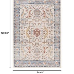 Hauteloom Shafter Living Room, Bedroom Patio Outdoor Area Rug - Beige, Blue, Red - 7'10" x 10'