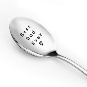 best dad ever spoon - funny dad spoon engraved stainless steel for men father - tea spoon coffee spoon - dad gift from daughter son wife - perfect father's day/birthday/christmas gifts