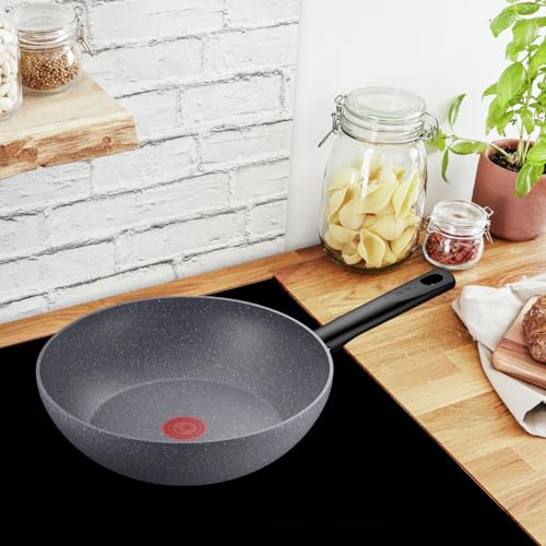 Tefal Natural On Induction G2801902 28 cm Non-Stick Wok Pan, Exclusive, Lavinia Grey