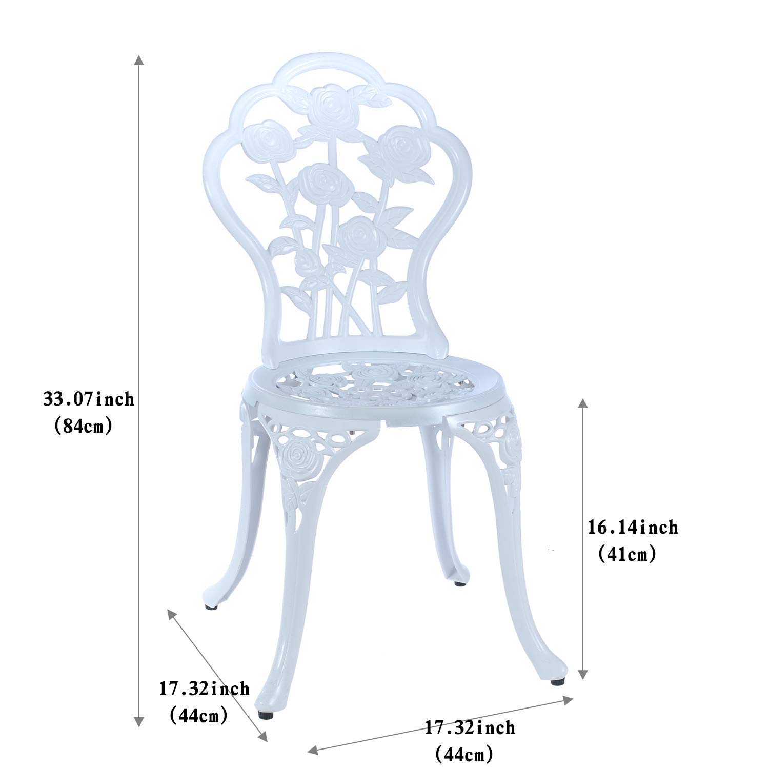 Mandolin 5-Piece Cast Aluminum Patio Bistro Set Outdoor Table Set Waterproof and Sun Resistant Outdoor Furniture Set (Rose White)