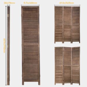 Room Dividers and Folding Privacy Screens, 3 Panel 69 Inch Tall Portable Room Seperating Divider, Handwork Solid Wood Room Divider Wall, Room Partitions and Dividers Freestanding for Home Office