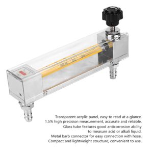 Garosa Liquid Flowmeter LZB-3 Glass Tube Flow Meter Water Flow Meter for Acid Alkaline Liquid Metal Barbed Connector Tool Flowmeter Instrument (10-100mL/min)