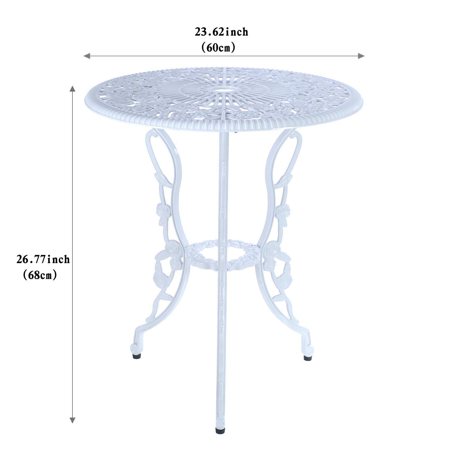 Mandolin 5-Piece Cast Aluminum Patio Bistro Set Outdoor Table Set Waterproof and Sun Resistant Outdoor Furniture Set (Rose White)