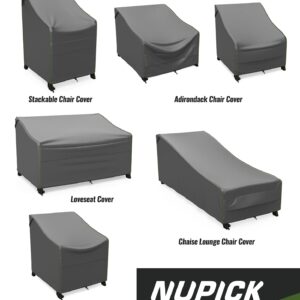 NUPICK Patio Sofa Cover, 78 Inch Outdoor Furniture 3-Seat Couch Cover, 100% Waterproof, Rip-Stop and Weather Resistant, Grey