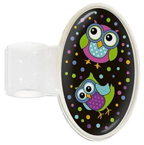 prestige medical printed stethoscope id tag, party owls black (model: s8-pob)