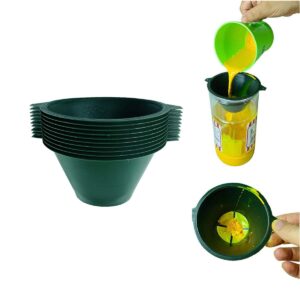 kanghuang 190 micron reusable industrial nylon mesh paint filter strainer funnel filter paint/gutter oil and food residue high efficient & durable (10cm-diameter-10pcs)