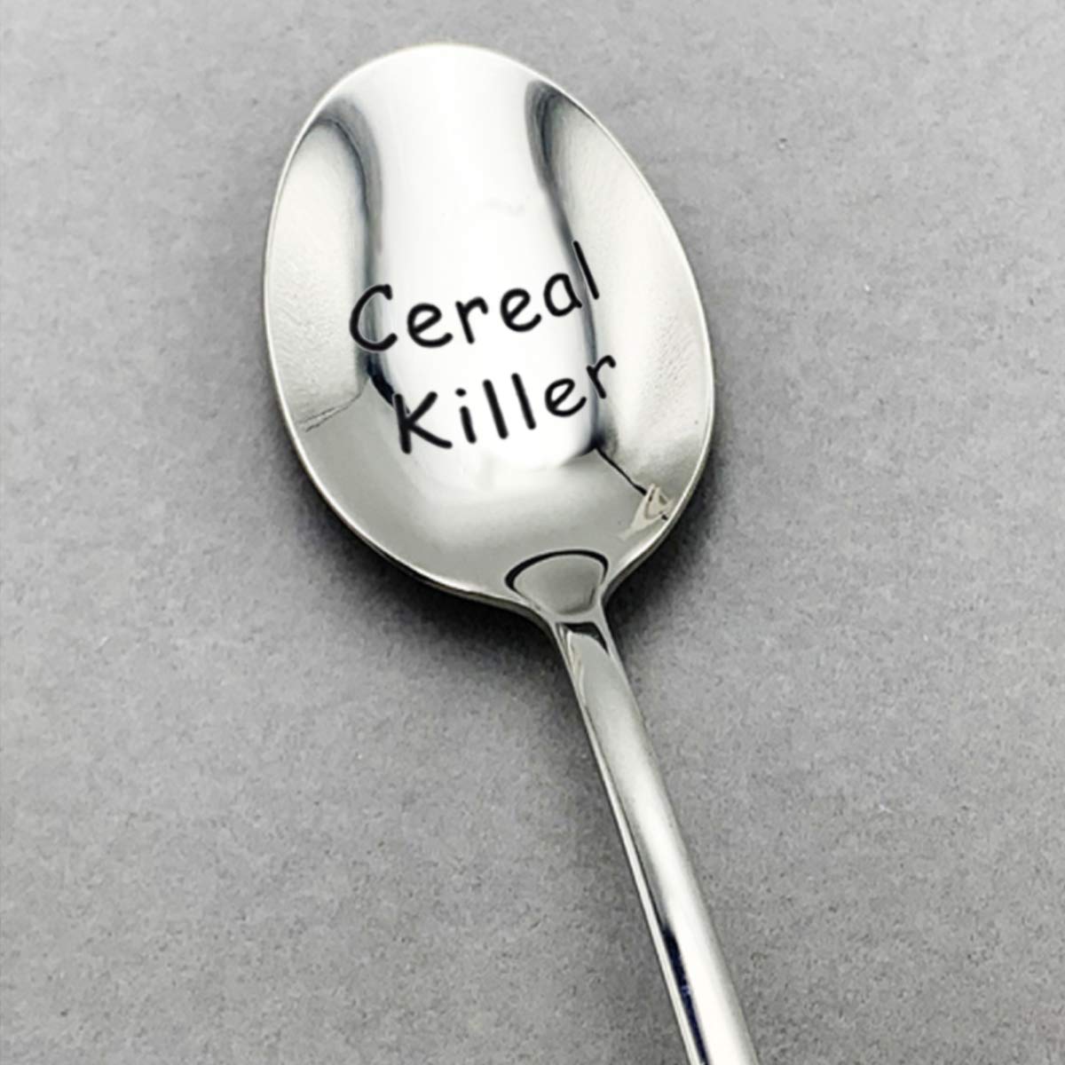 Cereal Killer - Dad Gifts for Men - Funny Fathers Day Dad Gifts from Daughter Son - Laser Engraved Cereal Killer Spoon - Stainless Steel Spoons - Cute Cereal Lovers Gifts for Dad Who Wants Nothing